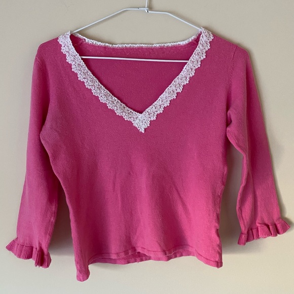 jonathan martin | Tops | Jonathan Martin Womens Pink Decorative Vneck ...